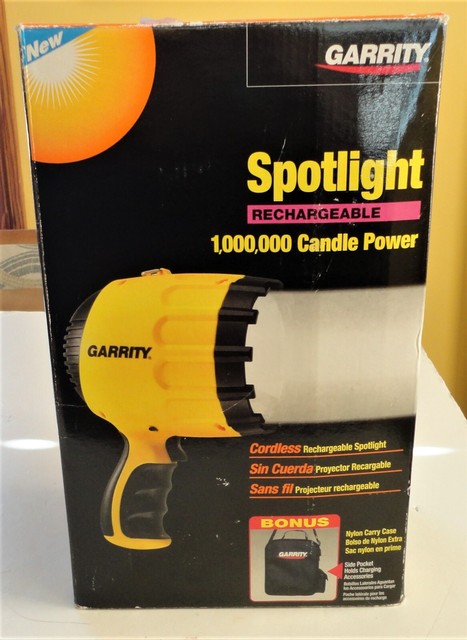 Open Box Garrity S800GNB Rechargeable Spotlight AC Adapter Carry Case ...