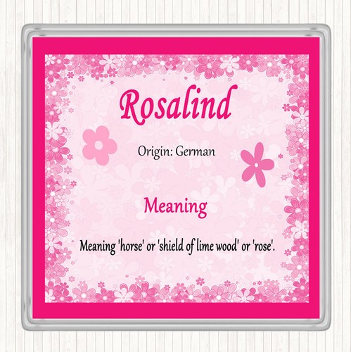 Rosalind Name Meaning Drinks Mat Coaster Pink | eBay