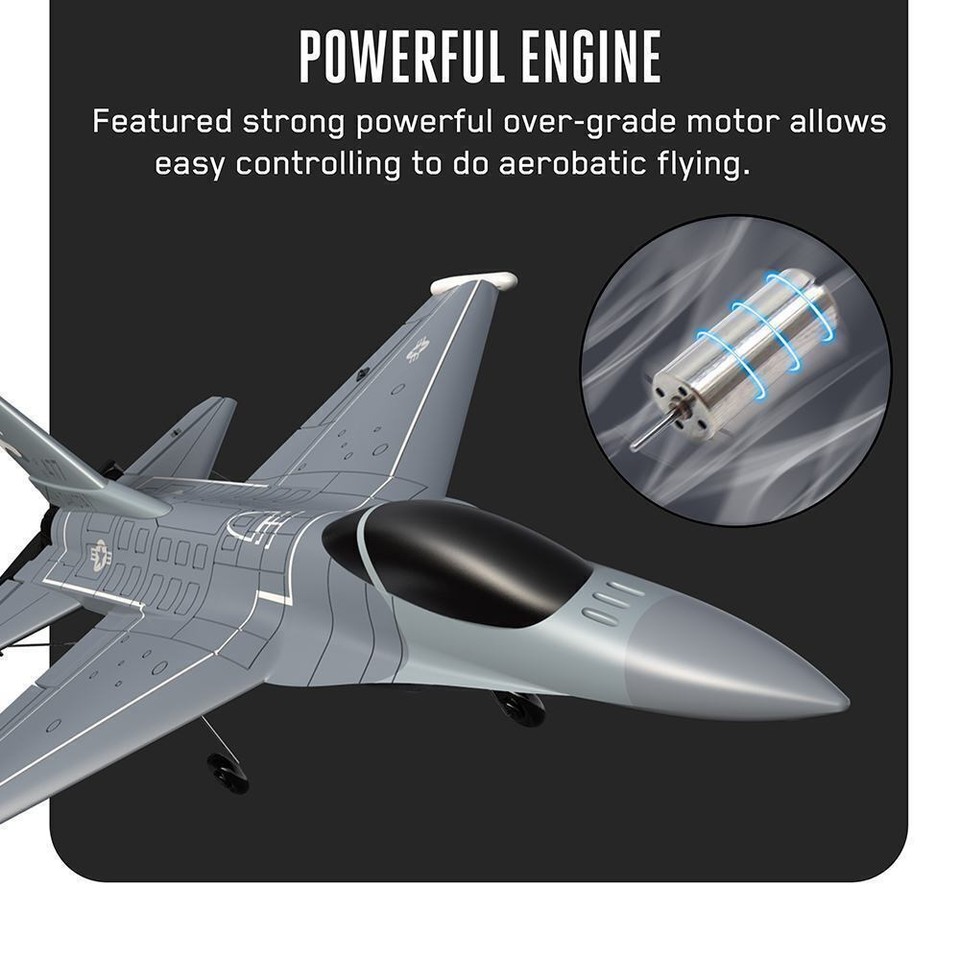 F16 4ch Rc Airplane 2.4G 6-Axis Falco Remote Control One-Key Aerobatic ...