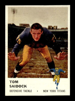 1961 Fleer Football #219 Tom Saidock New York Titans | eBay
