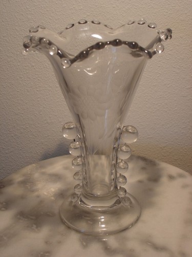 Antique Imperial Candlewick Floral Engraved Vase | eBay