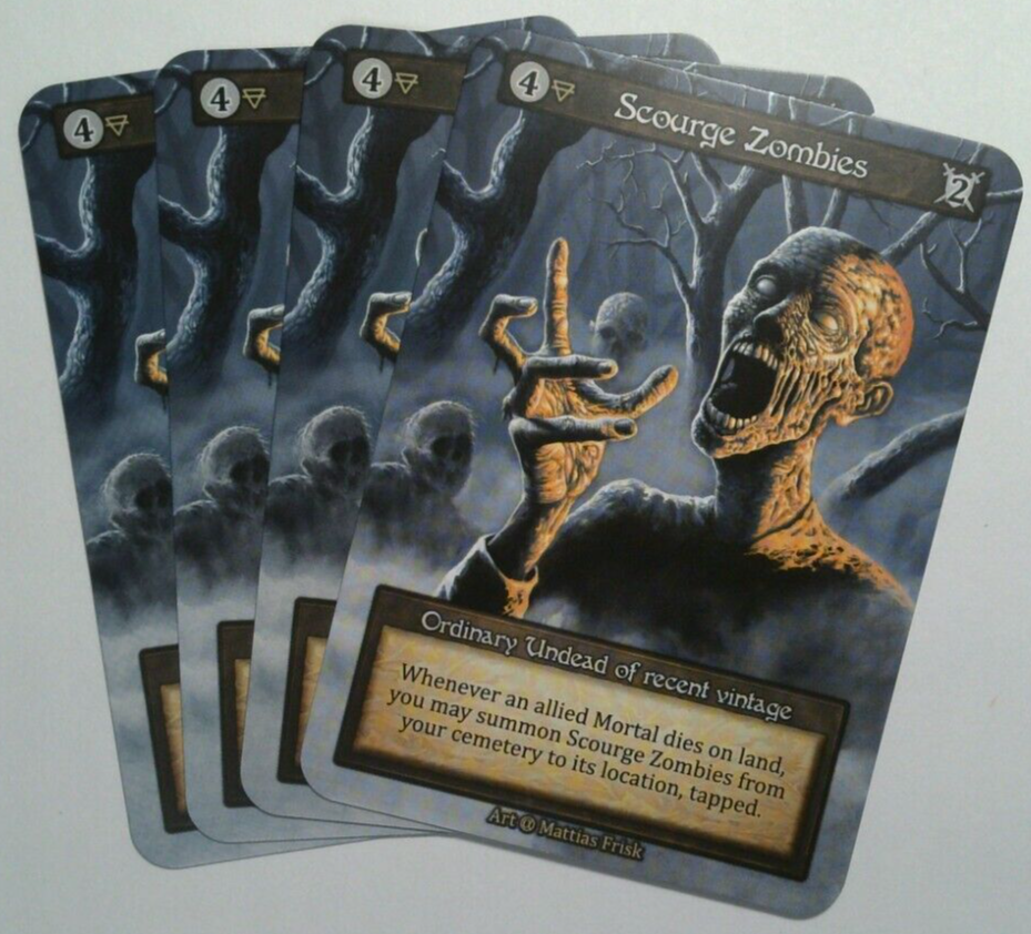 Sorcery TCG Alpha Kickstarter - Scourge Zombies x4 *Ordinary Playset ...