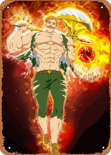 Anime Poster Seven Deadly Sins figure metal tin sign Escanor Wall Art ...