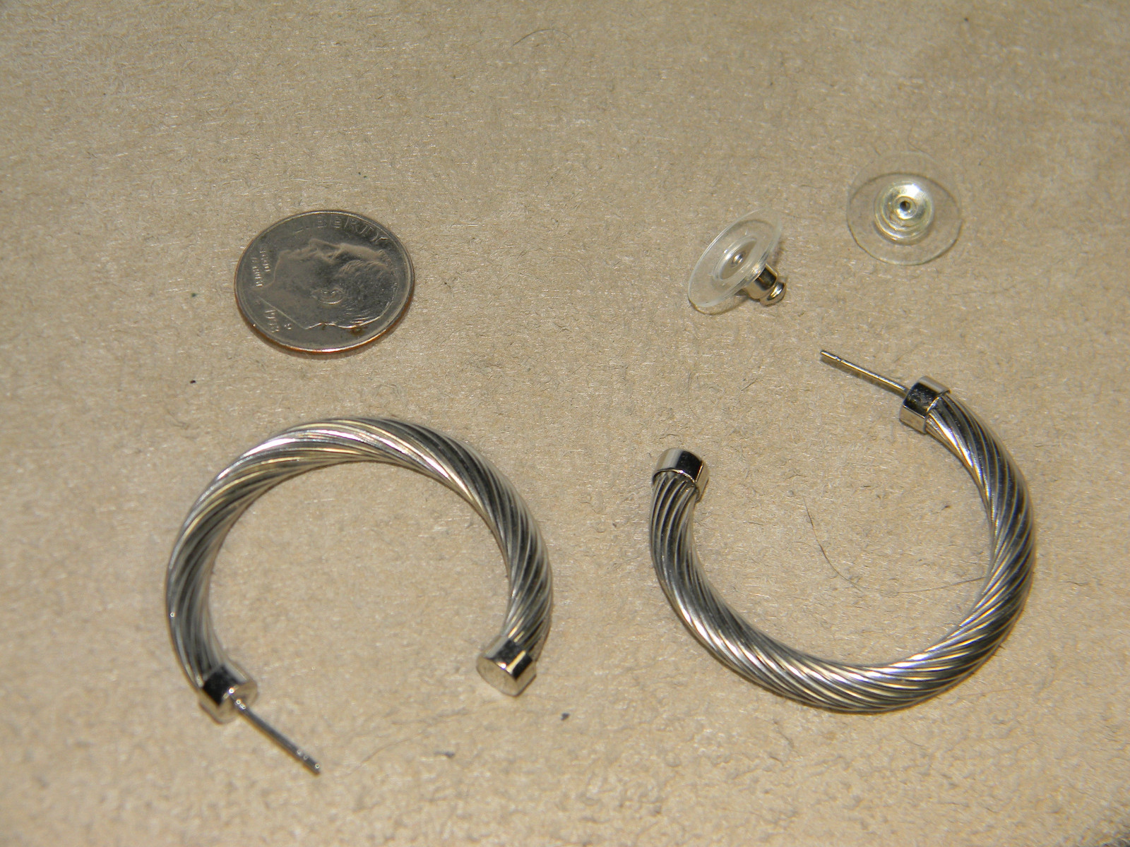 FADI Stainless Steel Cable Hoop Earrings | eBay