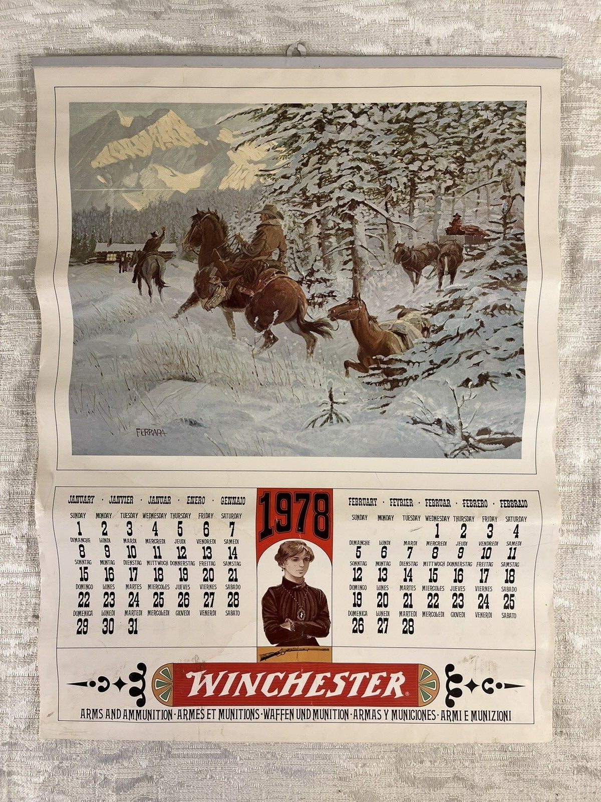 Vintage Winchester Arms & Ammunition Calendars 1978 Ferrara Art -- 4295 ...