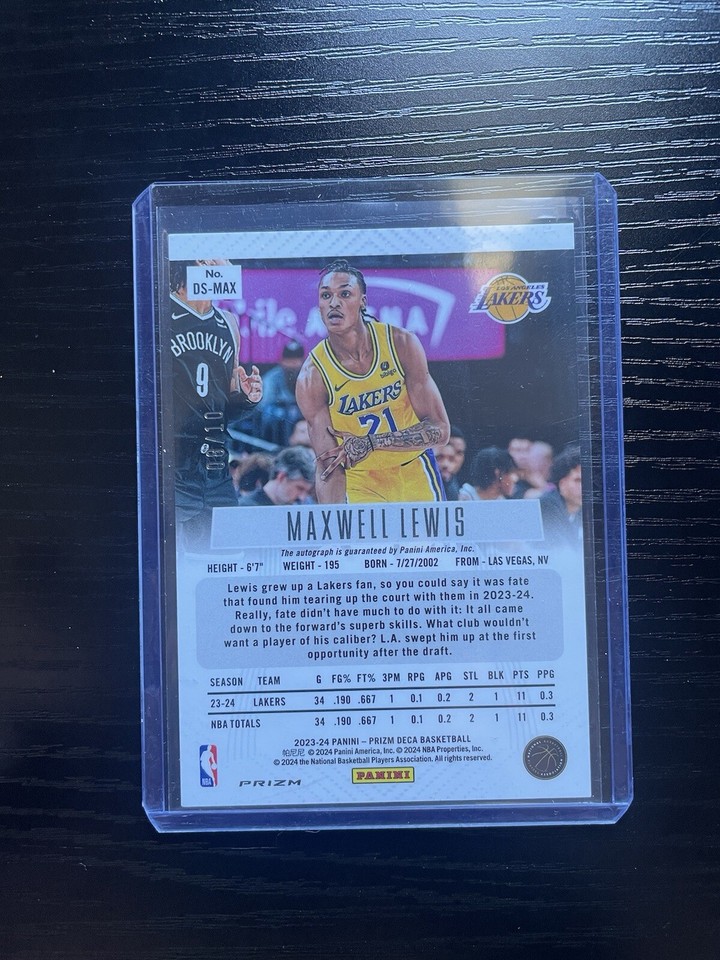 Maxwell Lewis True Gold Auto Deca Prizm 8/10 | eBay