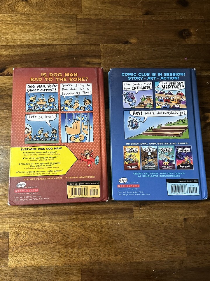 Dav Pilkey Dog Man Cat Kid Comic Club 2 Book Hardcover Lot Kids Books ...