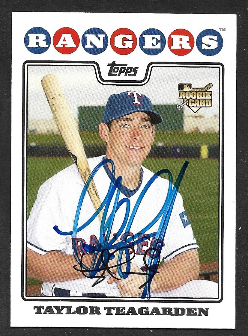 2008 TOPPS UH 303 Taylor Teagarden ROOKIE RANGERS SIGNED AUTOGRAPH AUTO ...