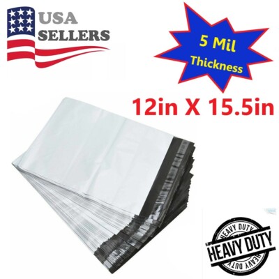Ultra Heavy Duty 5MIL Poly Mailers Shipping Mailing Poly Bags 12in X 15 ...