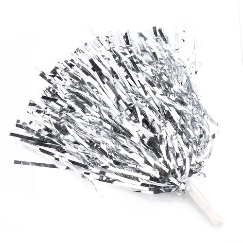 (silver)6pcs Cheerleader Pom Poms Cheer Sports Party Dance Accessories ...