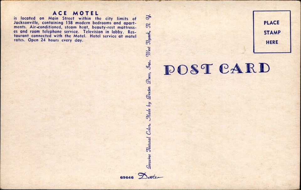 Ace Motel ~ Main at 39th Street ~ Jacksonville Florida FL | eBay