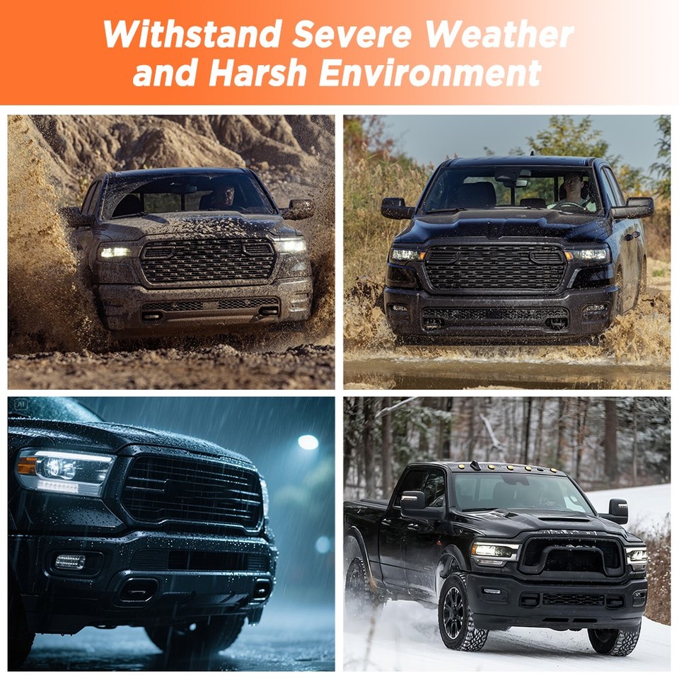 E Coated Black Front Bumper Face Bar W/ Fog Light Holes For Ram 1500 ...