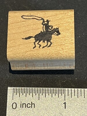 S3, Art Rubber Stamp, Cowboy Horse Rider Rodeo Roping Lasso | eBay