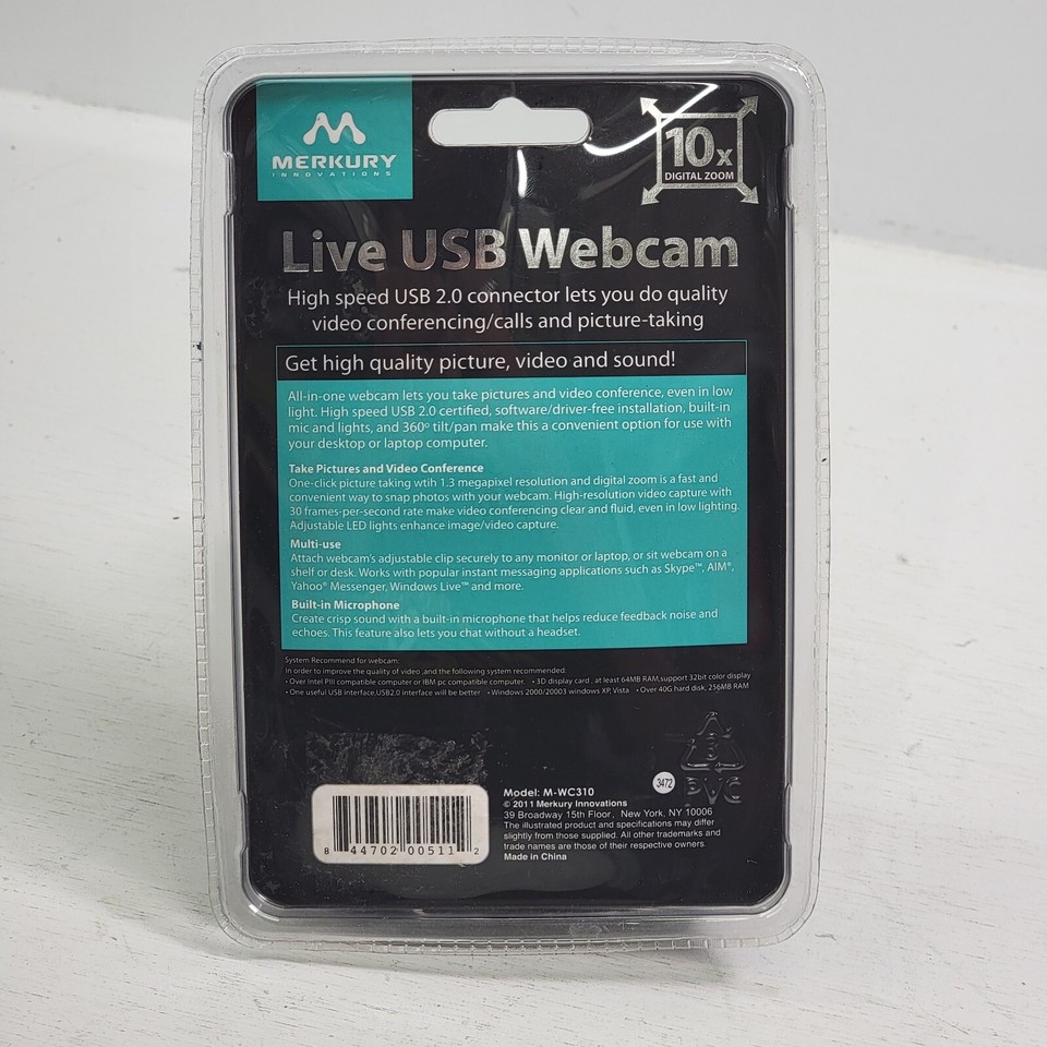Merkury Innovations M-WC310 1.3MP USB 2.0 Webcam w/10x Digital Zoom ...