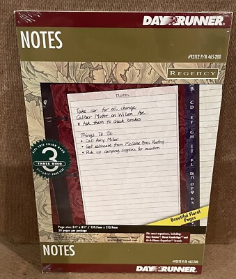 Day Runner Refill Pages Notes Diary Ideas 30 Pages 5.5 x 8.5 Compact ...