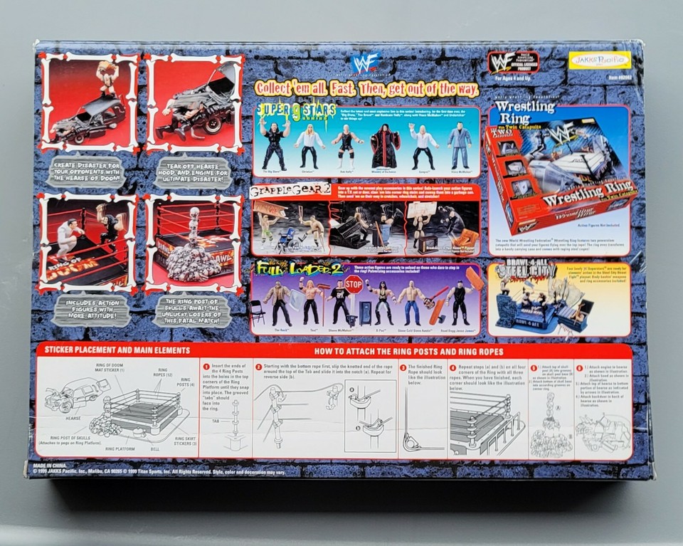 wwe wwf ljn classic brawl 4-all ring of doom, viscera, undertaker ...