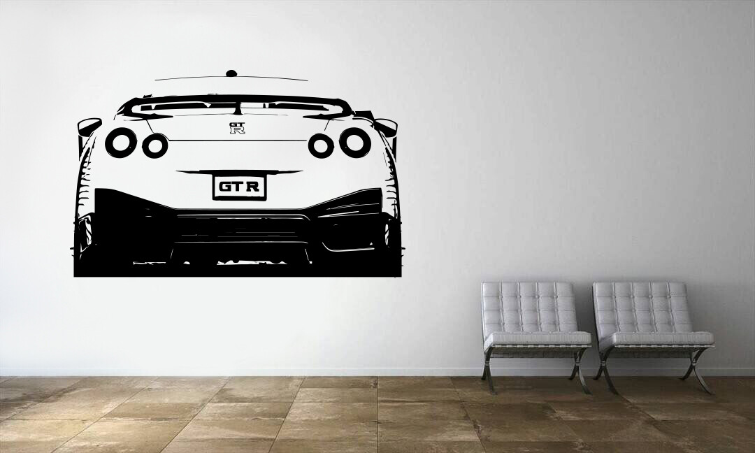 Nissan GTR R35 Wall Decal Sport Racing Car Art Mural Vinyl Sticker | eBay