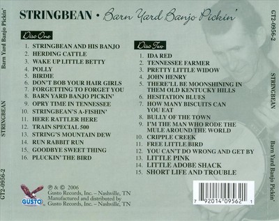 STRINGBEAN - BARNYARD BANJO PICKIN NEW CD 792014095621| eBay