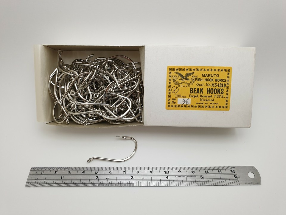 1pk Maruto TUTE MS4310 Nickel 100pcs Beak Fish Hooks Choose Size | eBay