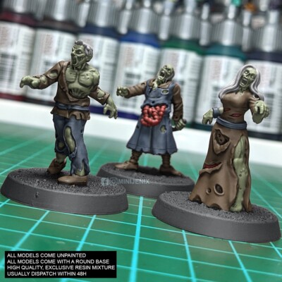 ZOMBIE VILLAGER SET || D&D, Zombiecide, NPC Resin Tabletop Miniature ...
