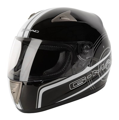 GMAC Pilot Full Face Motorcycle Helmet Clearance Black White XS (53 ...