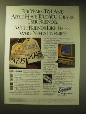 1989 HeadStart Explorer Computer Ad - For years IBM and Apple have told ...