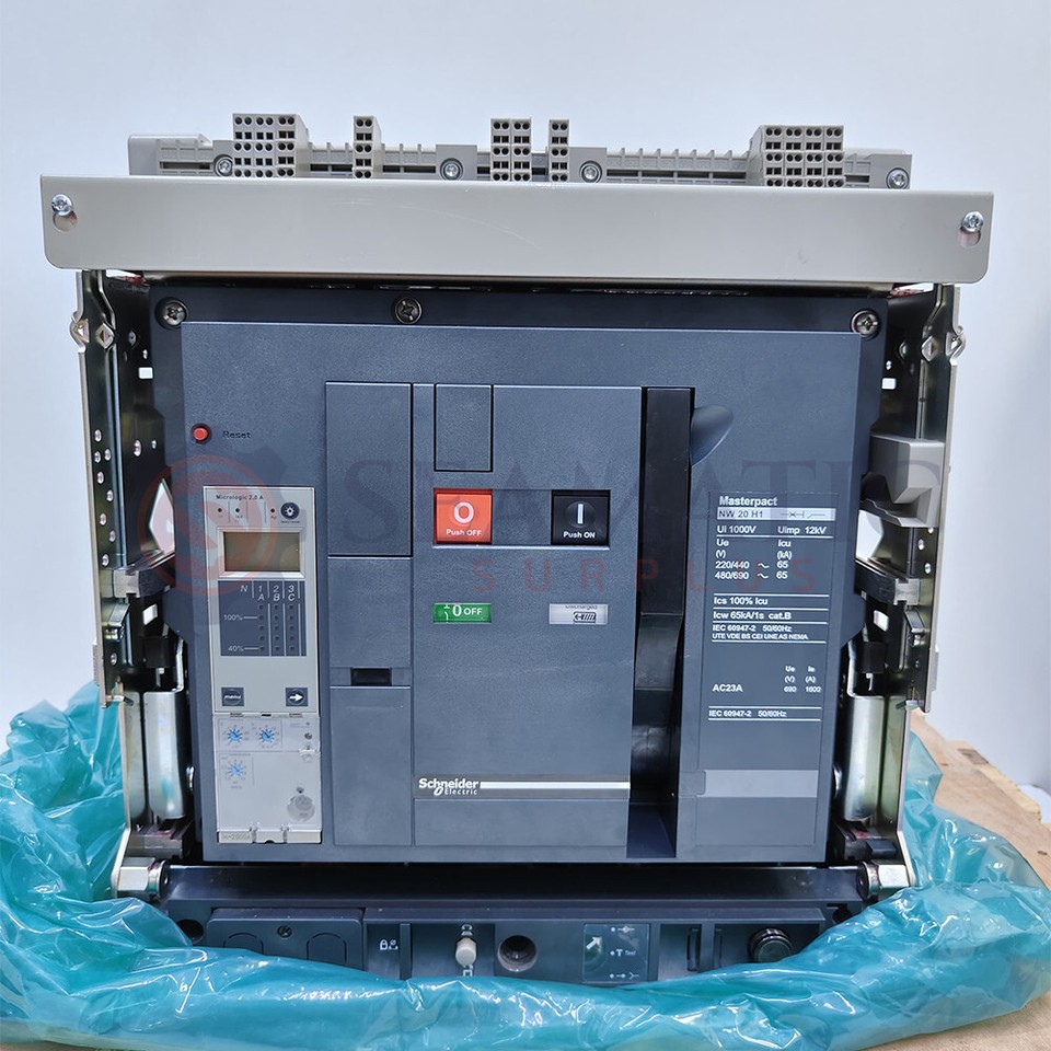 New Schneider Electric NW20H1 Air Circuit Breaker 2000A 3P, Drawout ...