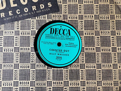 BILLY WALLACE Counted Out/Back Street Affair DECCA 28243 E/E+ 1952 10 ...