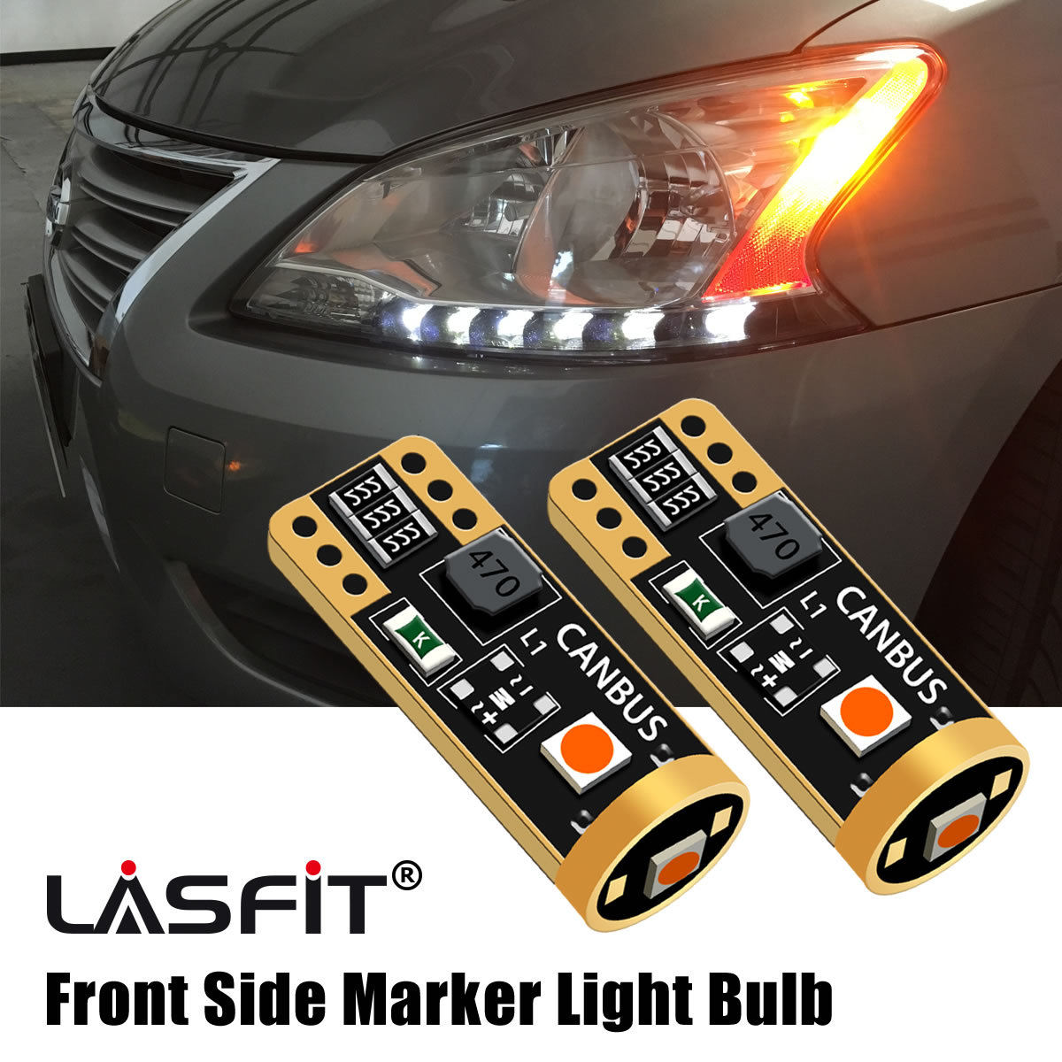 LASFIT T10 194 168 2825 W5W LED License Plate Lights Bulb White Red ...