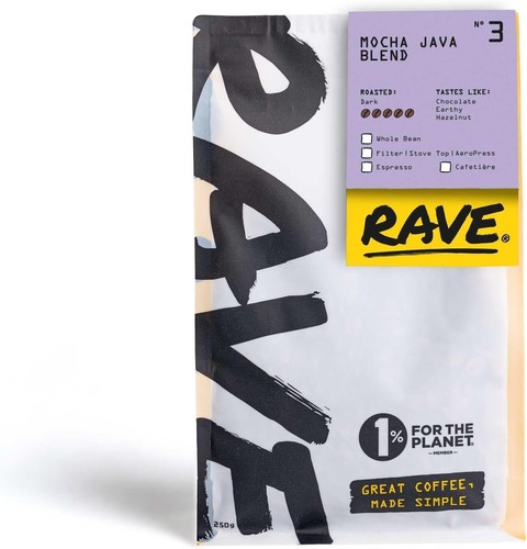 RAVE MOCHA JAVA BLEND GROUND COFFEE 250g | eBay UK