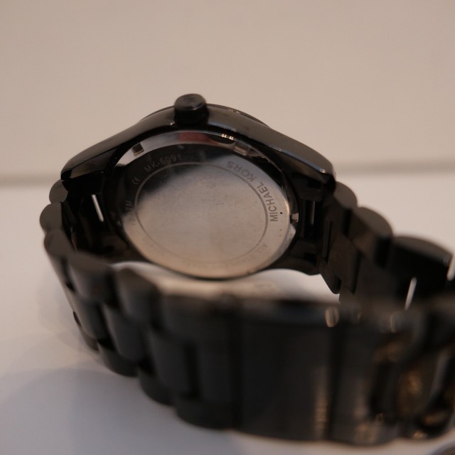 Michael Kors Women's Layton Black World Map Watch MK6091 44mm for sale ...