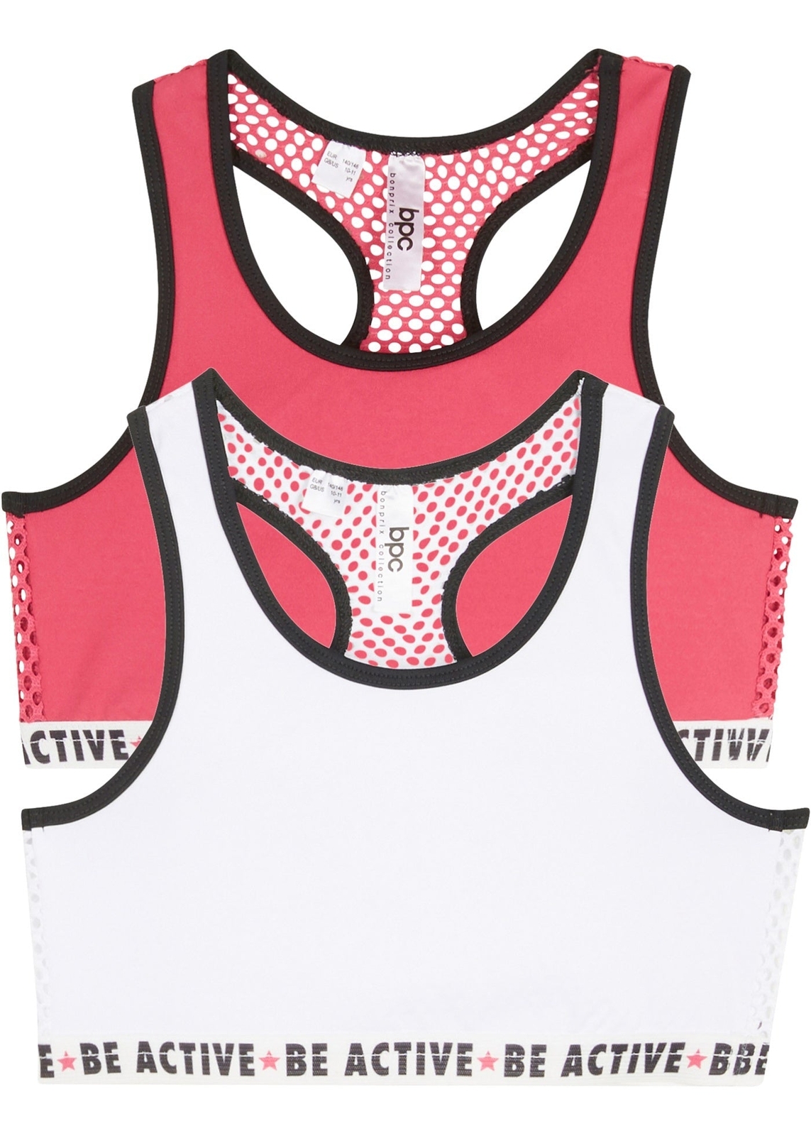 Neu 2er-Pack Sport-Bralette-Top Gr. 140/146 Rosa Weiß Mädchen-Bra | eBay.de