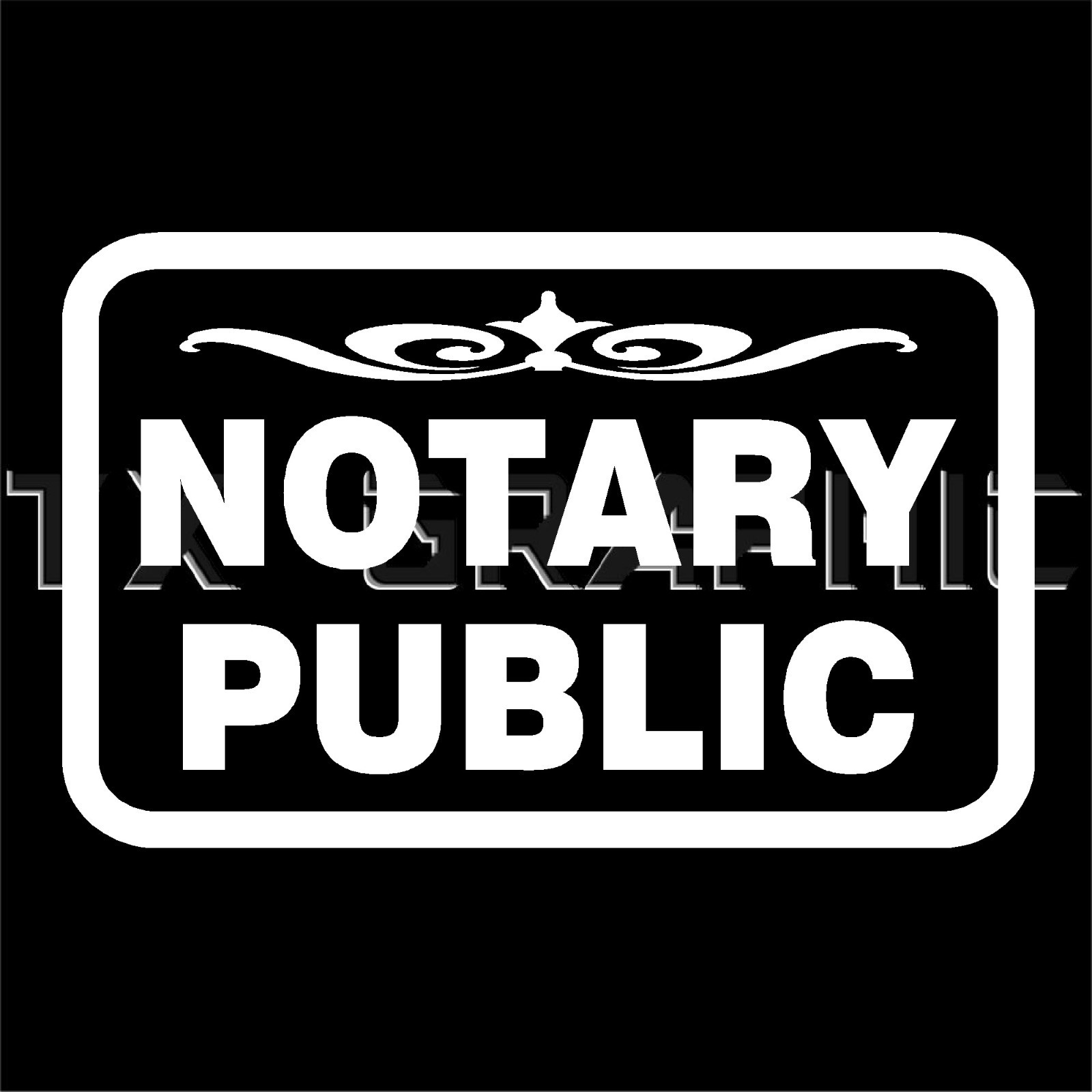 NOTARY PUBLIC DECAL BUSINESS OFFICE BANK CHECK CASHED CURRENCY EXCHANGE ...