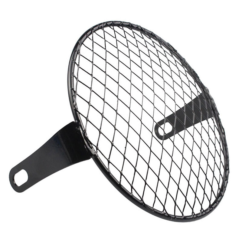 Fits 7" Motorcycle Headlight Mesh Grill Mask Protector Guards Square ...