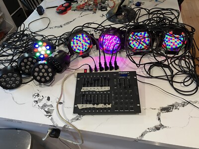 ELATION Stage Setter 8 Controller Plus 9 Lights - 4 American DJ 38B LED ...