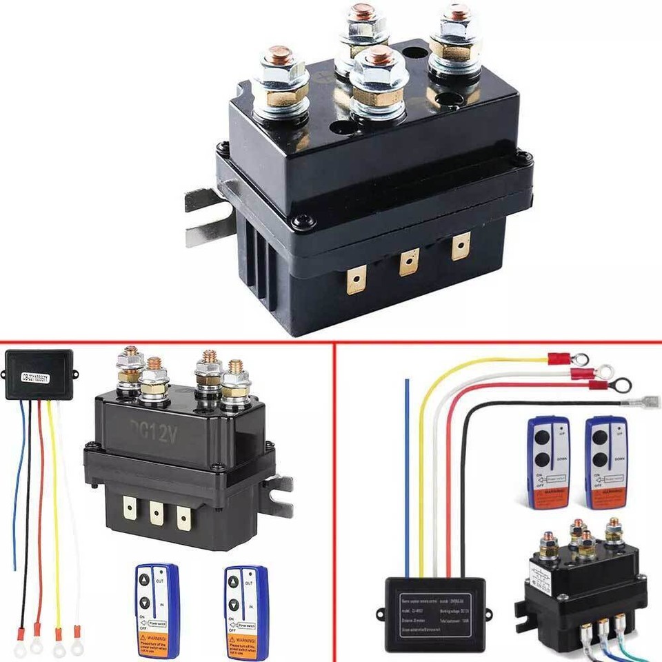 12V Winch Control Solenoid Relay Contactor 250A With Wireless Winch ...