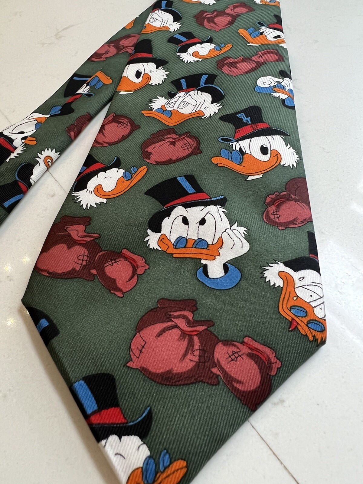 Vintage Disney Scrooge McDuck Tie Duck tails Money 90… - Gem