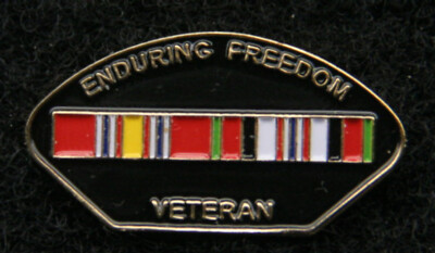 OPERATION ENDURING FREEDOM VETERAN OEF RIBBON LAPEL PIN AFGANISTAN WAR ...