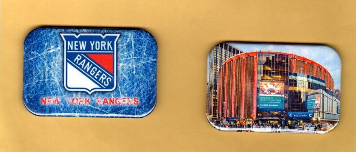 NEW YORK RANGERS & Madison Square Garden + LOGO 2 MAGNETS OR , PINBACK ...