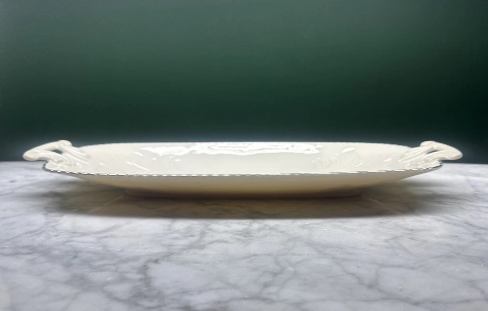 Lenox Spring Garden Collection 13.5" Long Celery Tray Handled Platinum ...