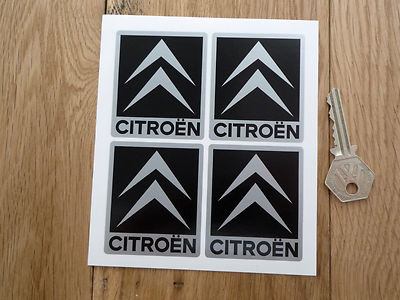 CITROEN Chevron Car STICKERS Black & Silver 52mm Set of 4 AX GT C2 C3 ...
