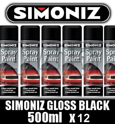 Simoniz Spray Paint Aerosol 500ml Can Black Gloss x12 | eBay UK