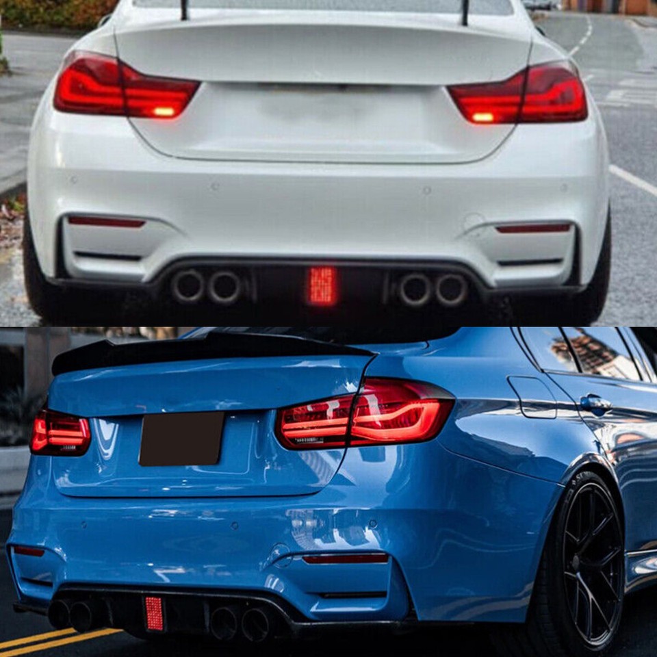 2015-2020 BMW F80 M3 F82 M4 Rear Bumper Diffuser Lip W/ LED PSM Carbon ...
