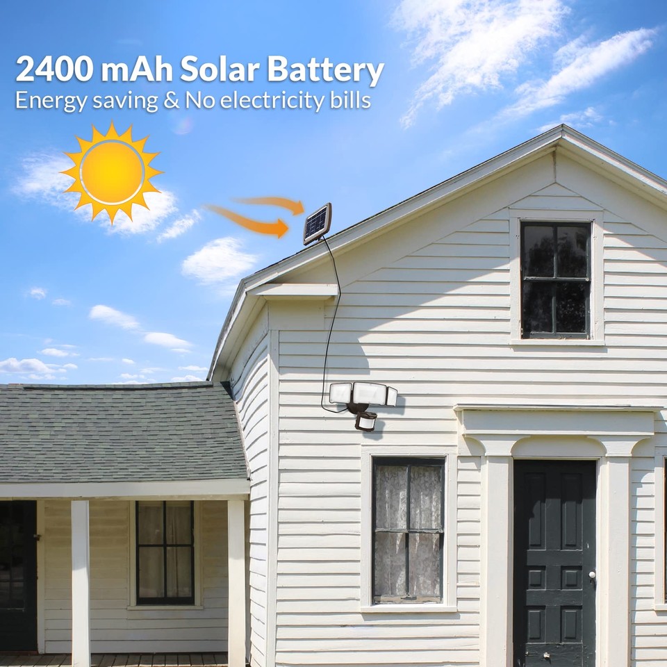 LEPOWER 1600LM LED Solar Security Lights Motion Outdoor Solar Motion ...