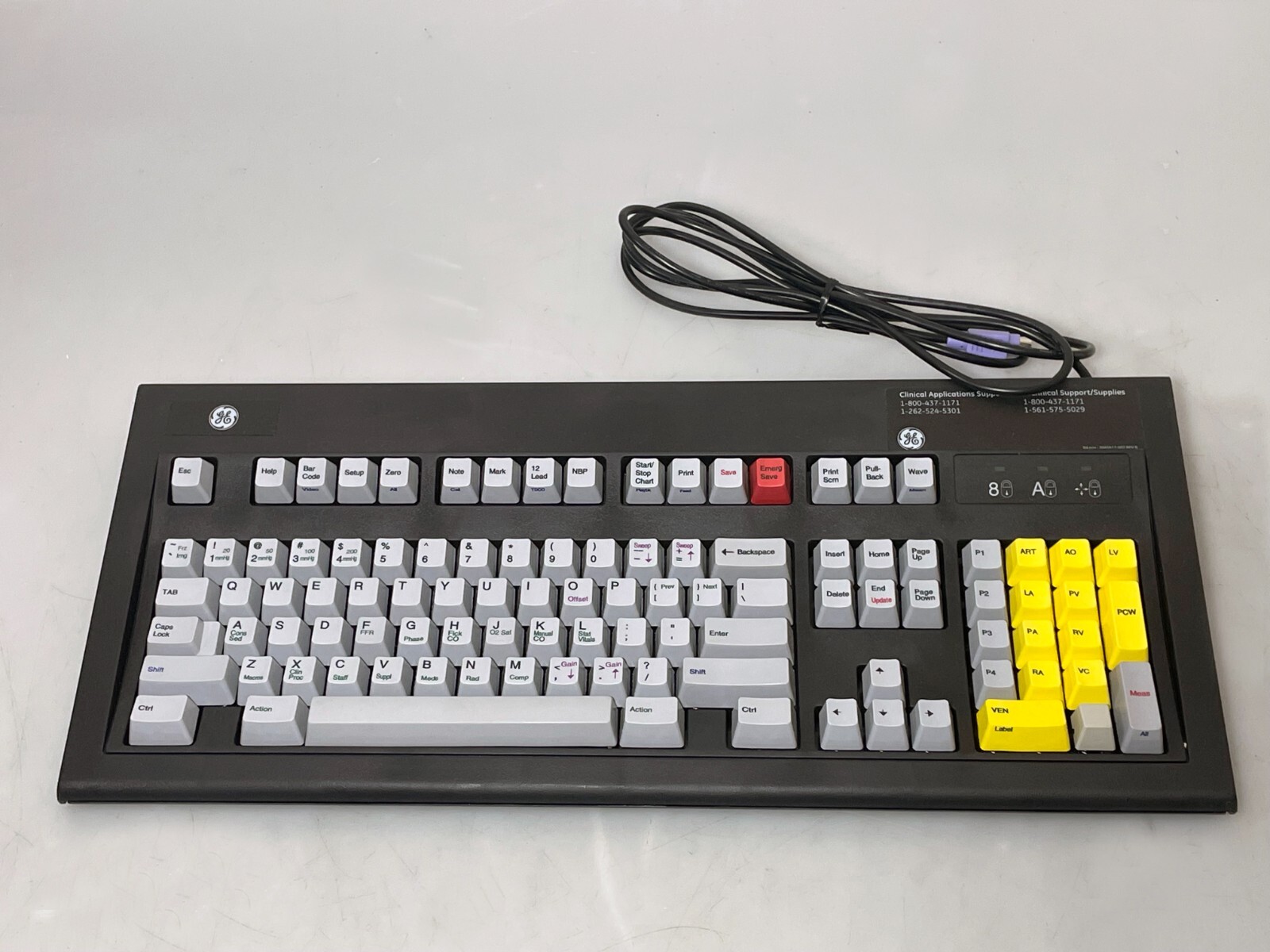 GE Medical Systems Unicomp Model M Mechanical PS/2 Keyboard 2054858-001 ...