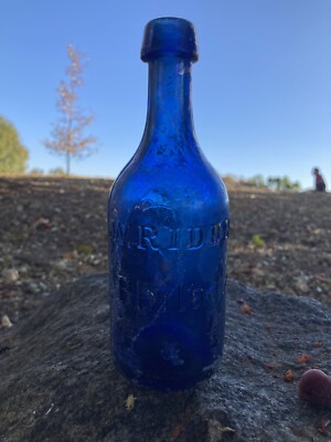 antique bottles pre 1900 blu cobalt riddle iron pontil soda beer ...