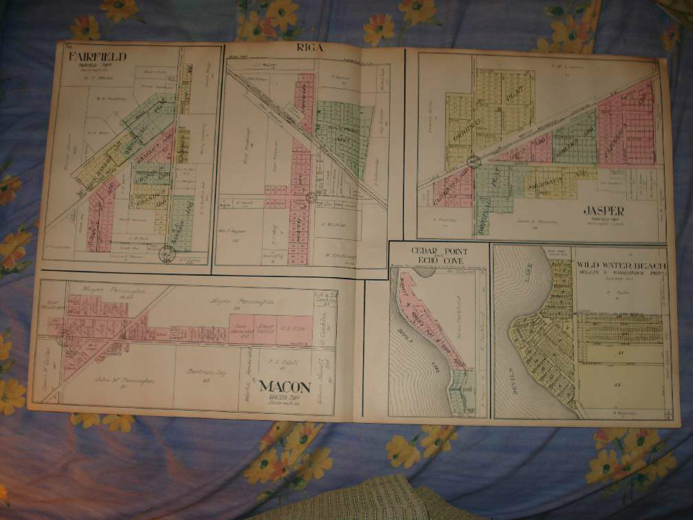 FAIRFIELD RIGA MACON JASPER LENAWEE COUNTY MICHIGAN MAP | eBay