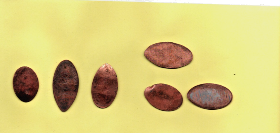 Lot of 6 Horse,Jellyfish,Shark,Mountain Elongated Pressed Smashed Coins ...