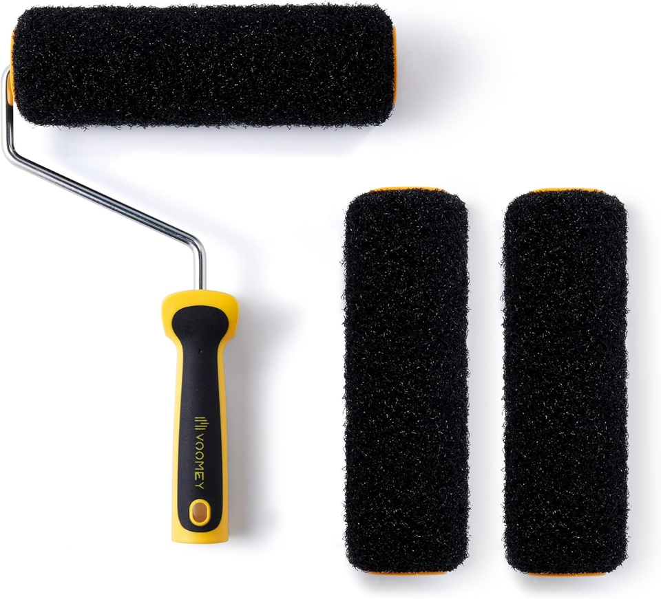 3 Pcs 9 Inch Drywall Compound Roller Cover with 1 Pcs Paint Roller ...