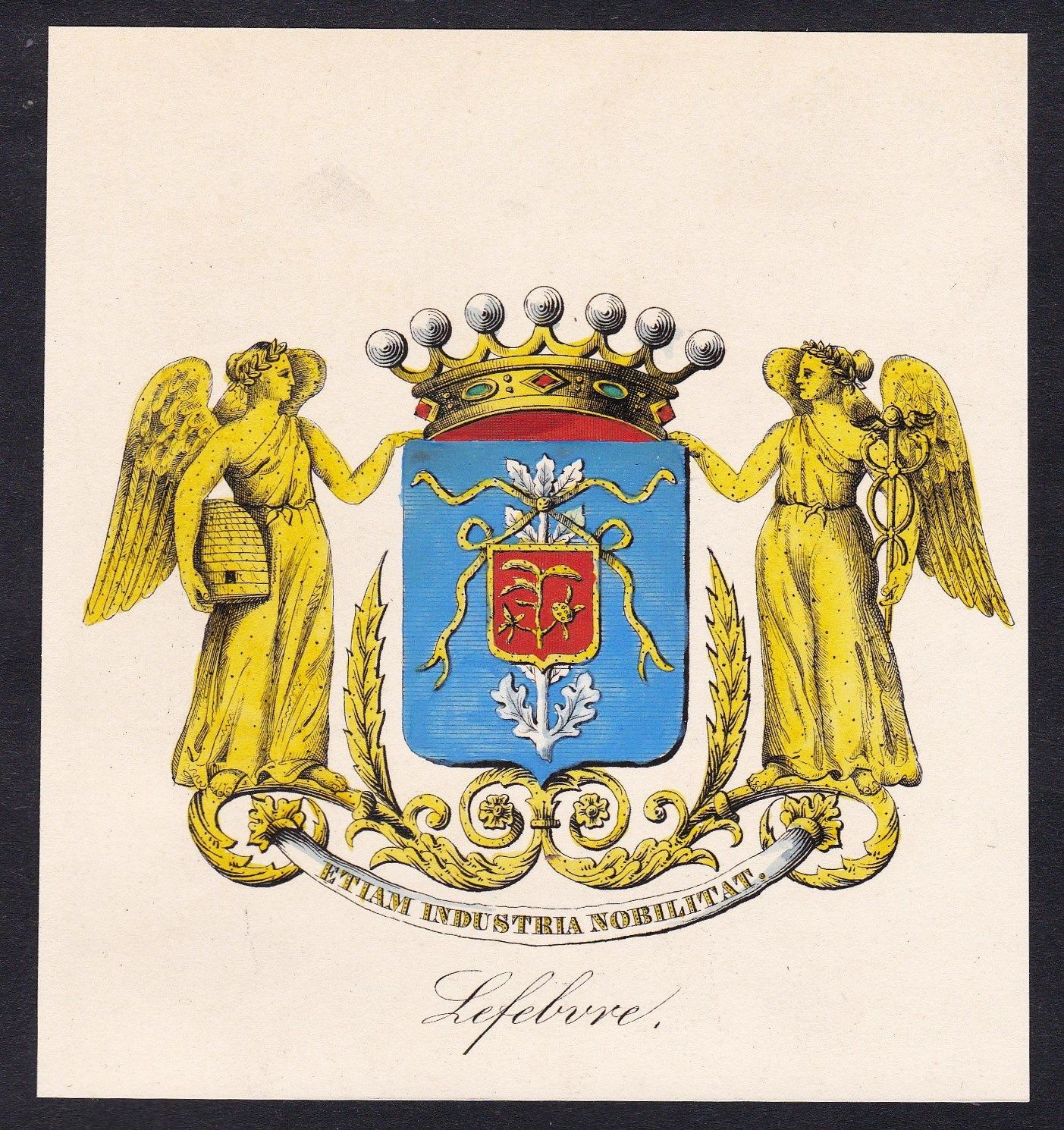 Lefebvre Wappen blason coat of arms blason wapen gravure 1845 | eBay